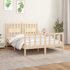 Rám postele s čelem masivní borové dřevo 140 x 200 cm,  3188166