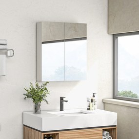 kleankin zrcadlová skříňka se 2 dvířky 60 × 15 × 70 cm