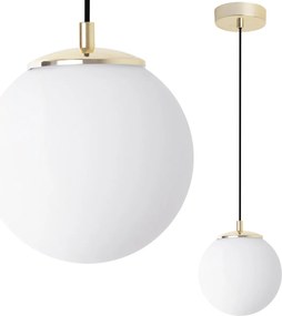 Závěsné svítidlo Florence, 1x bílé skleněné stínítko, g/b