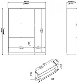 FALCO Botník Flap 008 3KL1D Odstín: Dub sonoma/bílý lesk