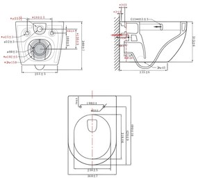 BPS-koupelny Závěsná WC mísa se SoftClose sedátkem , bílá
