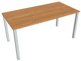 Stůl jednací rovný 160 cm - Hobis Uni UJ 1600 Dekor stolové desky: olše, Barva nohou: Stříbrná