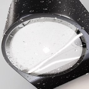 M O435WL-L10GF3K Venkovní nástěnné svítidlo Blow 3000K 10W 900lm černý hliník/sklo teplá bílá IP54 - MAYTONI