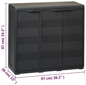 vidaXL Zahradní skladovací skříň se 2 policemi černá