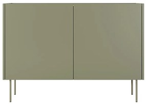 Komoda Desin 120 cm se dvěmi ukrytými zásuvkami - olivová / dub nagano