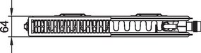 Radiátor Kermi therm-x2 Line-Vplus PLP 12 pravý 305 x 605 mm, 397 W, bílá