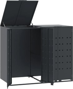 Box na 2 popelnice antracitový 138 x 79 x 117 cm ocel 3279982