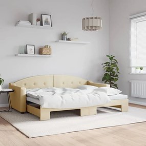 Válenda s přistýlkou krémová 80 x 200 cm textil 3197529