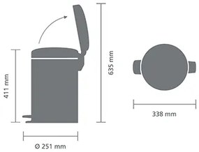 Brabantia Pedálový koš NewIcon 12L minerální modrá