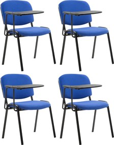 Sada 4 ks židle Ken s skládací stůl látka – modrá