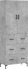 Skříň highboard betonově šedá 69,5x34x180 cm kompozitní dřevo 3195847