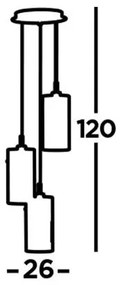 Searchlight 2300-3SM - Lustr na lanku DUO 3xE14/60W/230V antracit