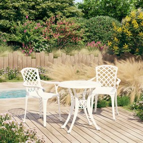 3dílný bistro set litý hliník bílý 3070582