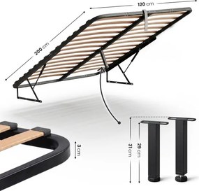 Zvedací kovový rošt do postele PLUS 120x200 cm