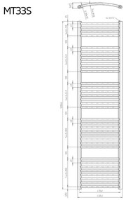 Mereo Mereo, Otopný žebřík oblý, bílý, středové připojení, MT33S