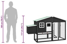 vidaXL Marketos Kurník s kukaní na snášení vajec šedý a bílý jedlové dřevo