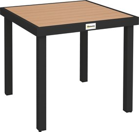 Outsunny zahradní stůl pro 4 osoby jídelní stůl hliníkový stůl 80x80x74 cm, snadno udržovatelný plast, přírodní černá, ideální pro zahradní nábytek a…