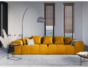 Žlutý sametový polštář k modulární pohovce Rome Velvet - Cosmopolitan Design