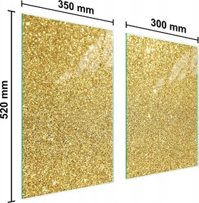 Skleněná Ochranná Deska Do Kuchyně 65x52 Zlatá