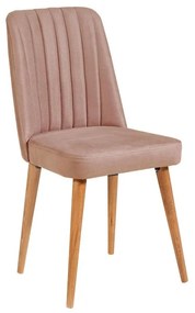 Světle růžová sametová jídelní židle Stormi Sandalye – Kalune Design