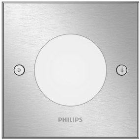 Led venkovní zápustné svítidlo philips crust 17356/47/p0 3w - nerez
