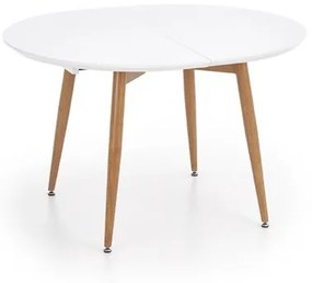 Jídelní stůl Edward rozkládací 120-200x100 cm (bílý lak/dub)