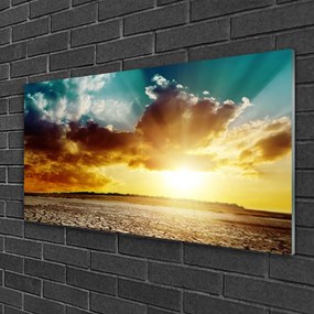 Obraz na skle Slunce Poušť Krajina 125x50 cm
