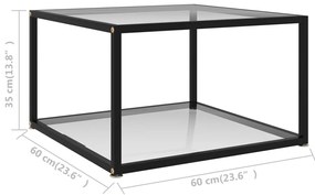 vidaXL Marketos Konferenční stolek průhledný 60 x 60 x 35 cm tvrzené sklo