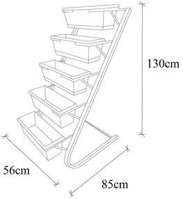 Kovový stojan na květiny (výška 130 cm) – Floriane Garden