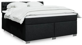 Box spring postel s matrací černá 180x200 cm textil 3285976