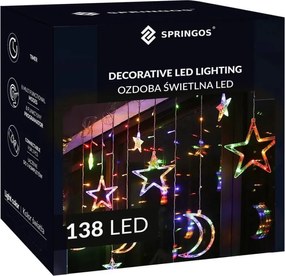 LED závěs Noční obloha - 2,5x0,9m, 138LED, 8 funkcí, paměť, IP44, multicolor