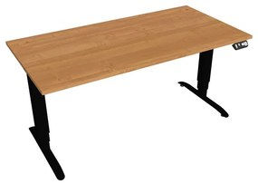 Elektr. nastavitelný stůl 160x80 s pamětí - HOBIS MOTION MS 3M 1600 Dekor stolové desky: olše, Barva kovové podnože: černá