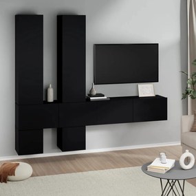 vidaXL Nástěnná TV skříňka černá kompozitní dřevo