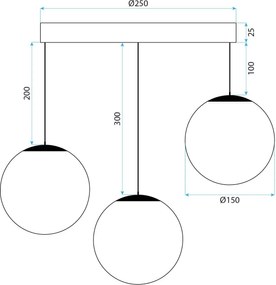 Toolight Rea, LAMP APP1815-3CPR BLACK, OSW-00665