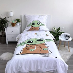 Bavlněné dětské povlečení na jednolůžko 140x200 cm Star Wars Baby Yoda – Jerry Fabrics