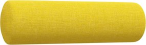 3dílná sedací souprava s podnožkou a polštáři žlutá textil 3278348