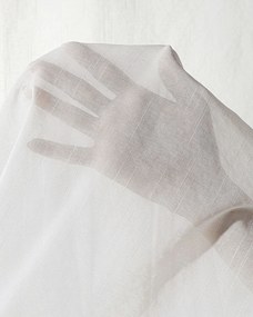 Závěs s řasící páskou barva krémová látka poloprůhledná, pletený vzor, vzorované