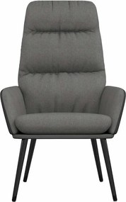 Relaxační křeslo se stoličkou světle šedé textil a umělá kůže 3097506