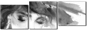 Obraz na plátně - Ženský portrét akvarel reprodukce - panoráma 5278QE (150x50 cm)