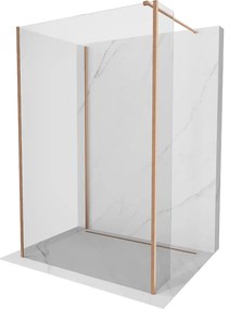 Mexen Kioto sprchová stěna Walk-in 120 x 115 x 30 cm, transparentní, kartáčovaná měď - 800-120-115-221-65-00-030