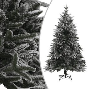vidaXL Umělý vánoční stromek LED a sada koulí zasněžený 180cm PVC a PE