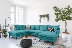 XXXLutz SEDACÍ SOUPRAVA, textil, tyrkysová P & B - Sedací soupravy - 002330007205