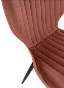 Sametová čalouněná prošívaná židle Apas pudrově růžová