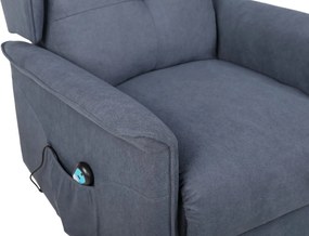 TV křeslo ušák RELIA s elektrickým polohováním — látka, šedá, nosnost 130 kg