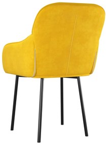 Jídelní židle 2 ks žluté samet,  344852