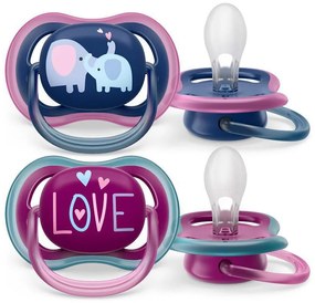 PHILIPS AVENT Šidítko Ultra air 18 m+ dívka (slon), 2 ks Philips Avent