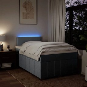 Box spring postel s matrací světle šedá 120x190 cm textil 3289300