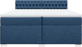 Box spring postel s matrací modrá 200x200 cm textil 3286008