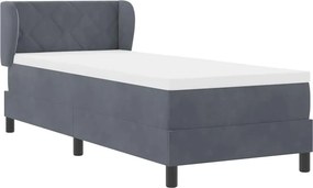 Postel s boxspringem s čelo Tmavě šedá 80 x 200 cm samet 3340413