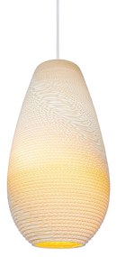 Designové závěsné svítidlo Drop z recyklovaného kartonu Dekor: Blonde, Rozměr: ø 250 mm x 450 mm